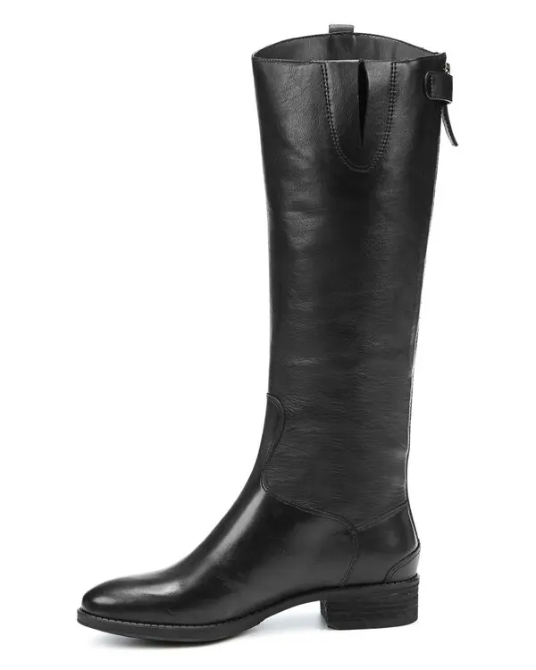Sam Edelman Wide Calf Leather Riding Boots - Black
