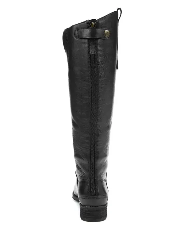Sam Edelman Wide Calf Leather Riding Boots - Black