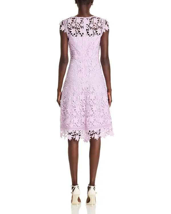 Eliza J Asymmetrical Lace Midi Dress