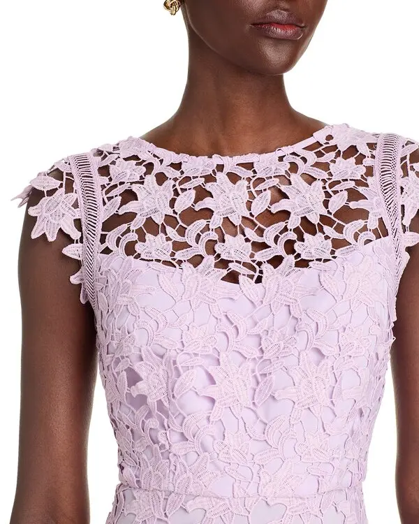 Eliza J Asymmetrical Lace Midi Dress