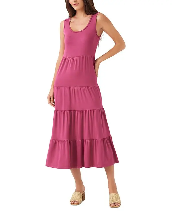Karen Kane Tiered Midi Dress - Berry