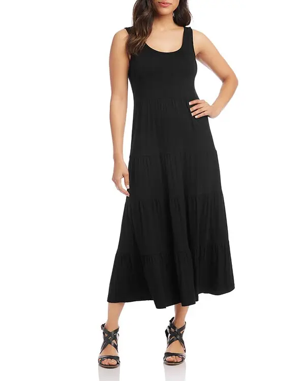 Karen Kane Tiered Midi Dress - Black