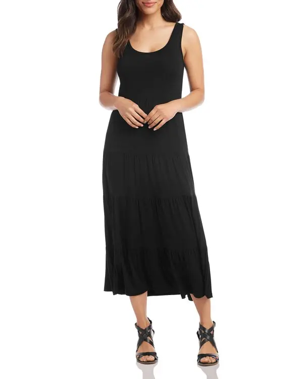 Karen Kane Tiered Midi Dress - Black
