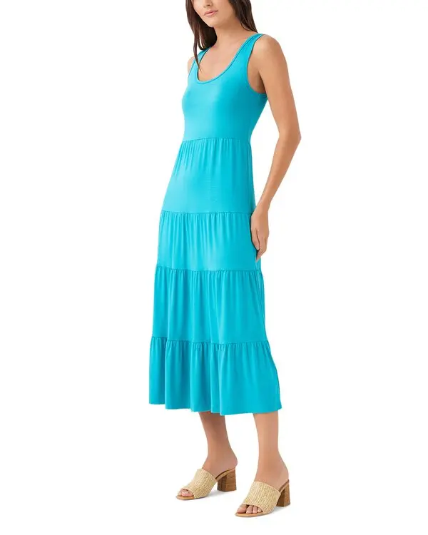 Karen Kane Tiered Midi Dress - Teal