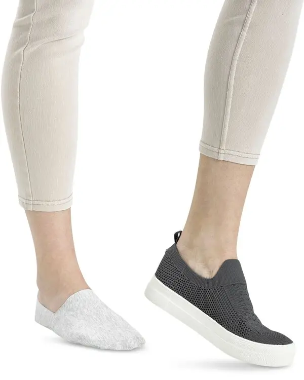 Hue Perfect Edge Loafer Liner - Light Charcoal Heather