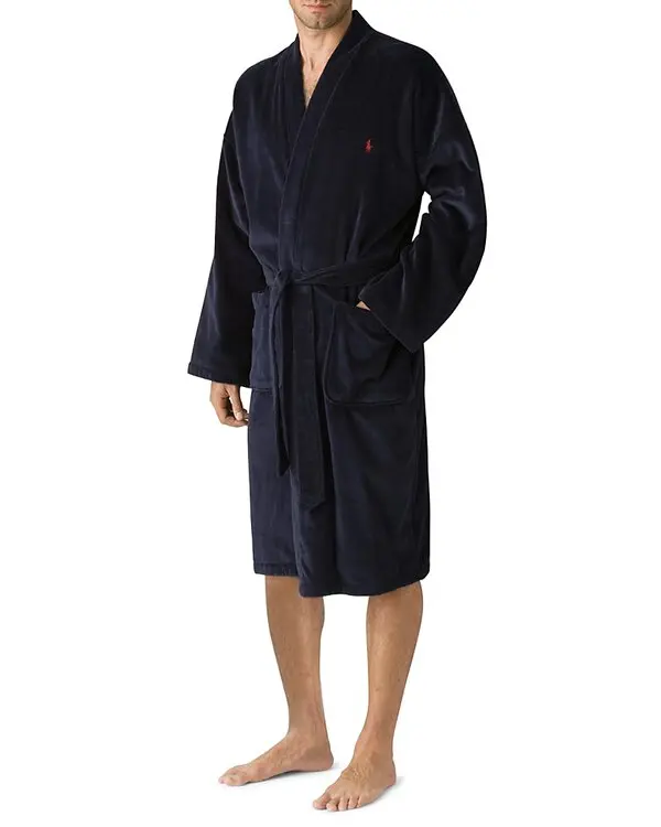 Polo Ralph Lauren Kimono Cotton Velour Robe - Navy