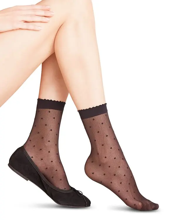 Falke Sheer Dot Ankle Socks - Black
