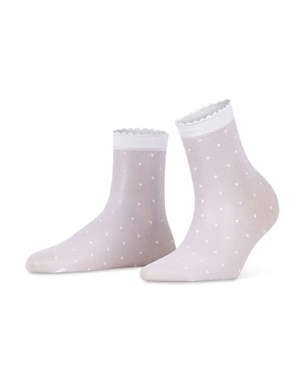 Falke Sheer Dot Ankle Socks - White