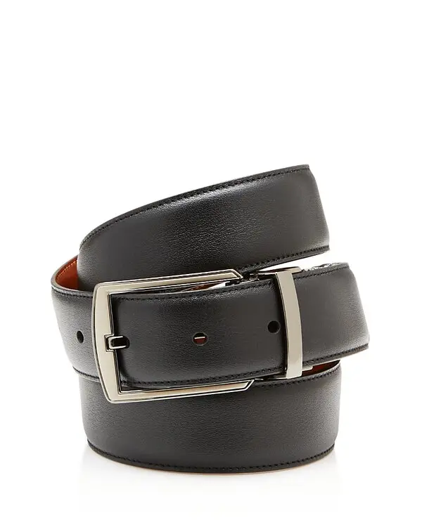 Bloomingdale'S Hi-lo Reversible Belt Exclusive - Black/brown