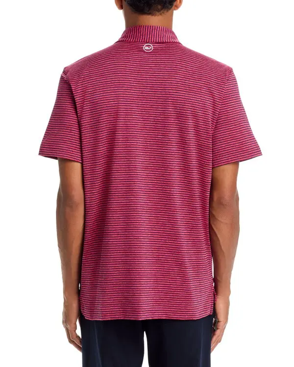 Vineyard Vines Bradley Striped Sankaty Polo Shirt - Red/blue Depth
