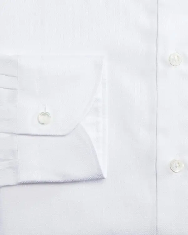 Canali Solid Regular Fit Dress Shirt - White