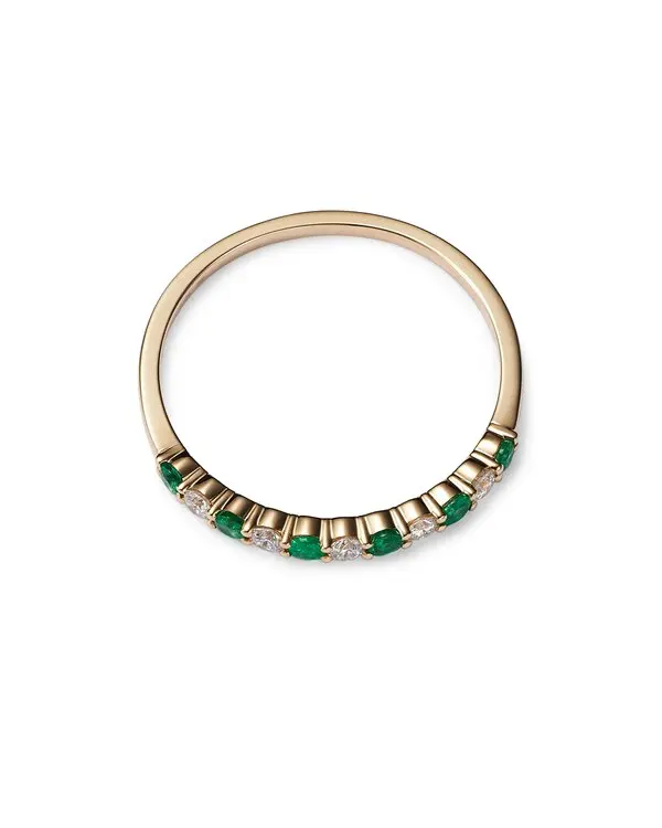 Bloomingdale'S Emerald And Diamond Stacking Ring