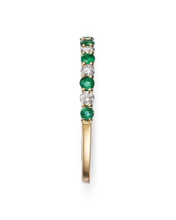 Bloomingdale'S Emerald And Diamond Stacking Ring