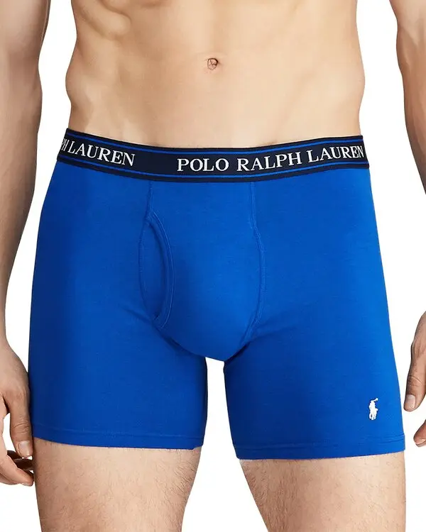 Polo Ralph Lauren Stretch Cotton Boxer Briefs Pack Of 3 - Blue