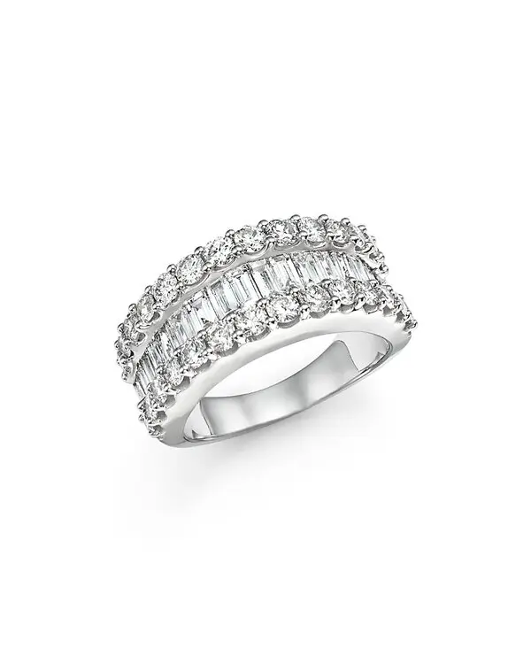 Bloomingdale'S Diamond Round And Baguette Band, 3.0 Tcw - White