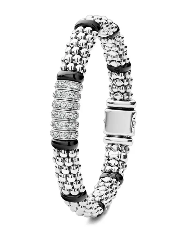 Lagos Sterling Silver, Diamond & Ceramic Bracelet