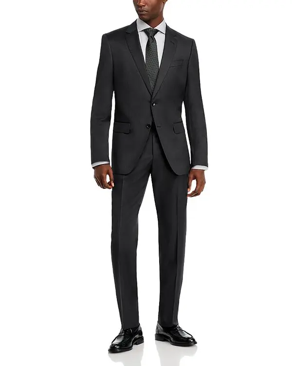 BOSS Huge/genius Wool Twill Slim Fit Suit - Charcoal