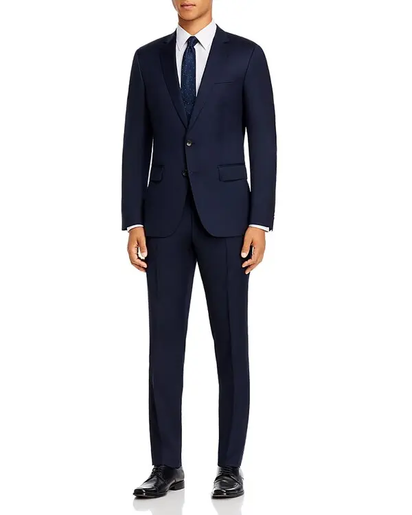 BOSS Huge/genius Wool Twill Slim Fit Suit - Navy