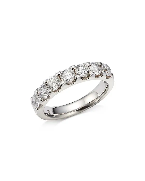 Bloomingdale'S Diamond Stone Band In 14k White Gold - White Gold/white Diamond