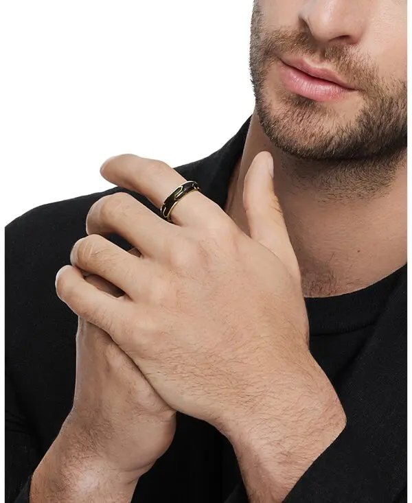 David Yurman Forged Carbon Band Ring - Black/gold