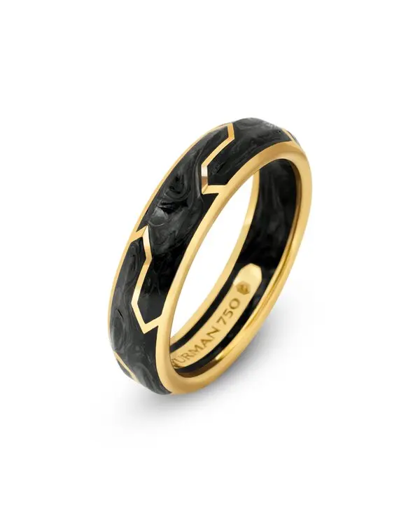 David Yurman Forged Carbon Band Ring - Black/gold
