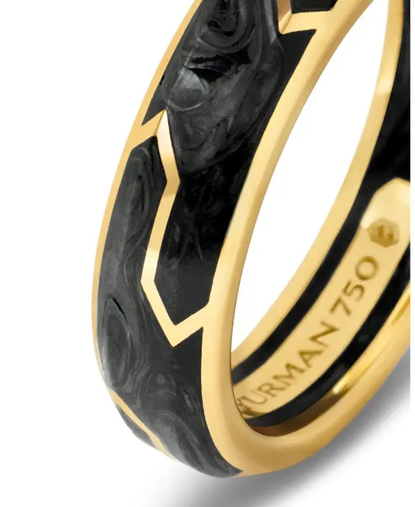 David Yurman Forged Carbon Band Ring - Black/gold