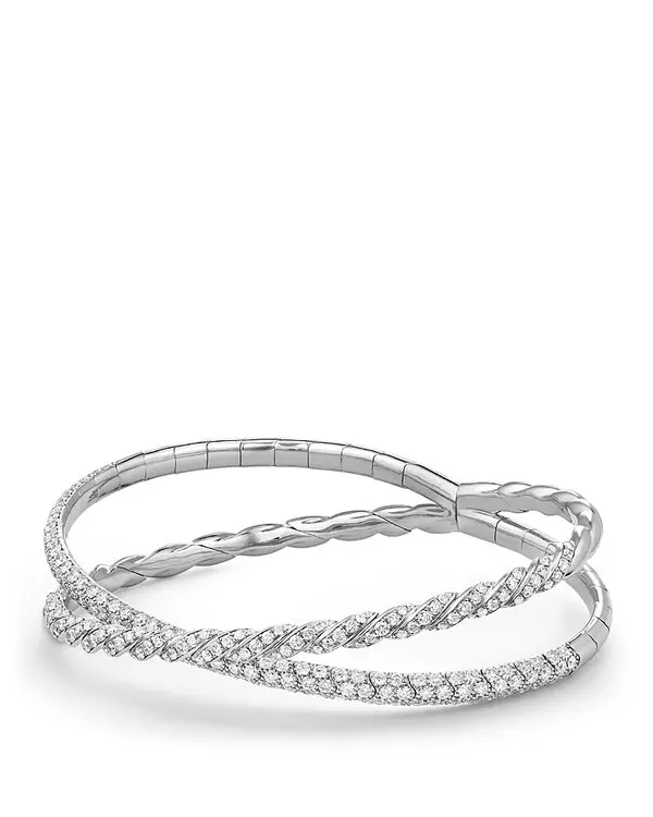 David Yurman Pave Flex Bracelet With Diamonds - White