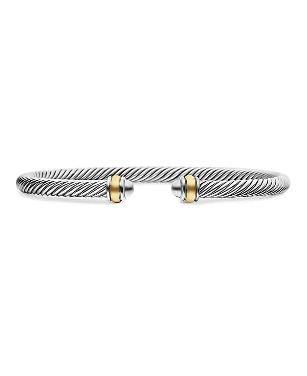 David Yurman Cable Classics Bracelet With 18k Gold - Silver