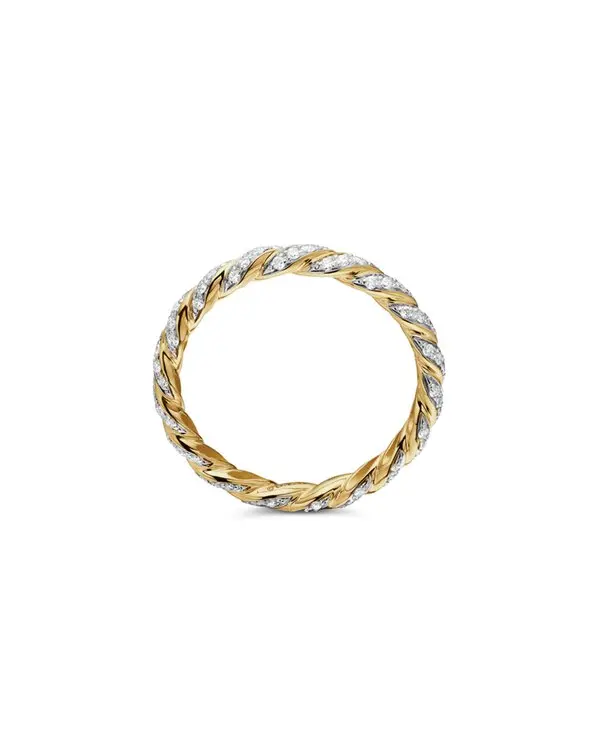 David Yurman Paveflex Ring In 18k Gold With Diamonds - White/gold