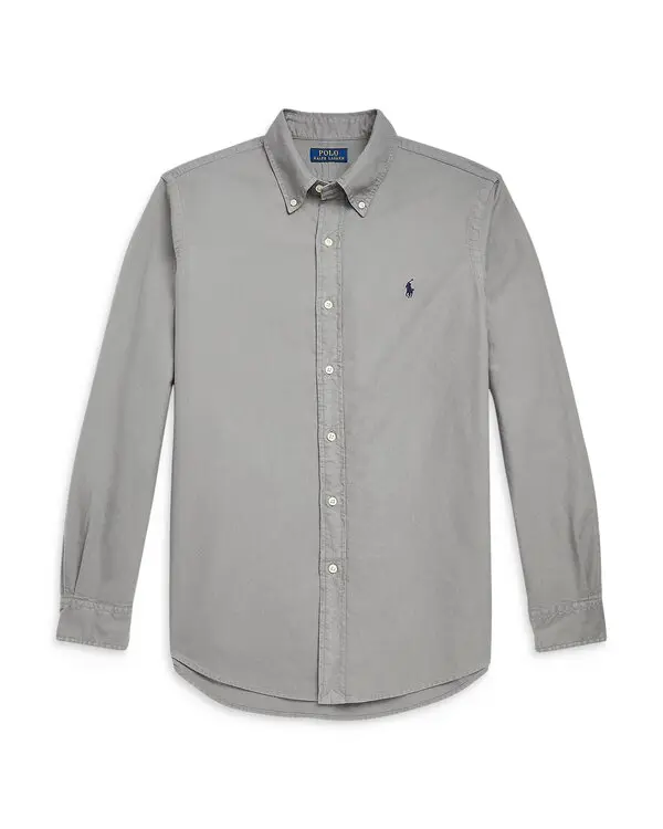 Polo Ralph Lauren Classic Fit Long Sleeve Cotton Oxford Button Down Shirt - Grey