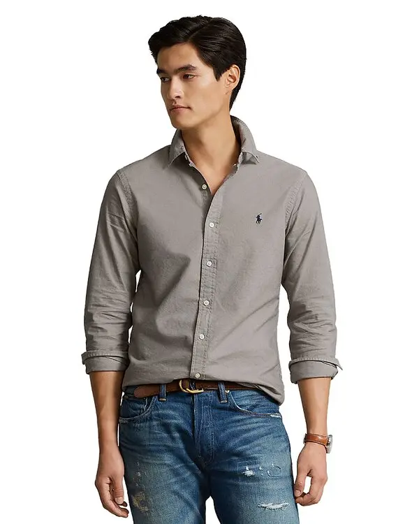 Polo Ralph Lauren Classic Fit Long Sleeve Cotton Oxford Button Down Shirt - Grey