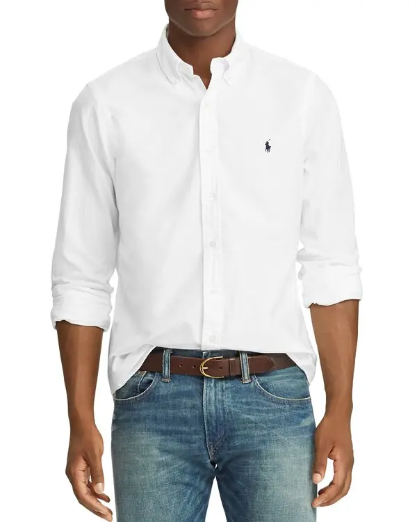 Polo Ralph Lauren Classic Fit Long Sleeve Cotton Oxford Button Down Shirt - White