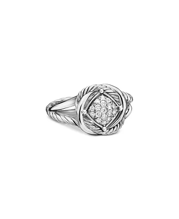 David Yurman Infinity Ring With Diamonds - Silver