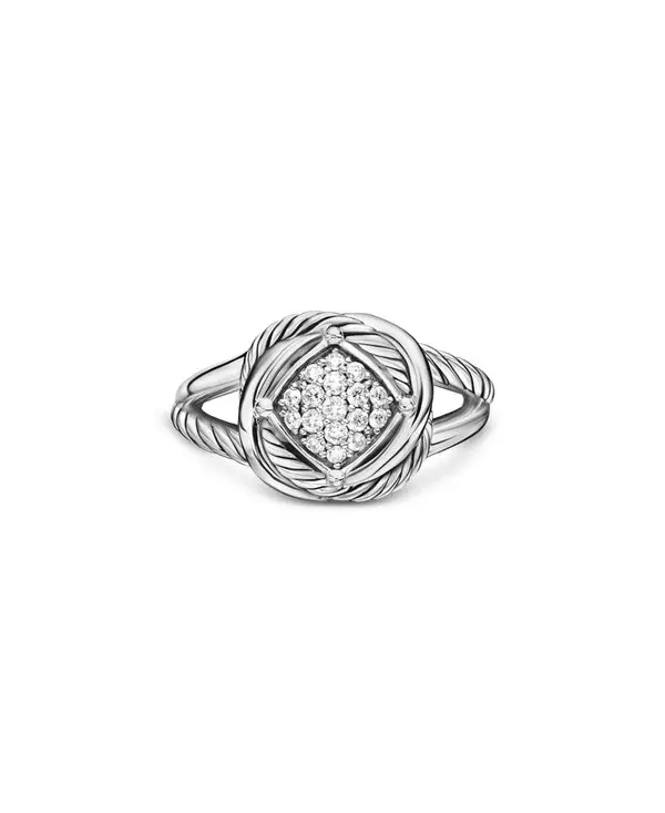 David Yurman Infinity Ring With Diamonds - Silver