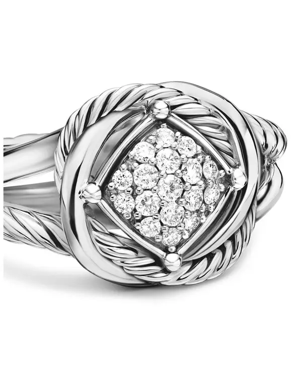 David Yurman Infinity Ring With Diamonds - Silver