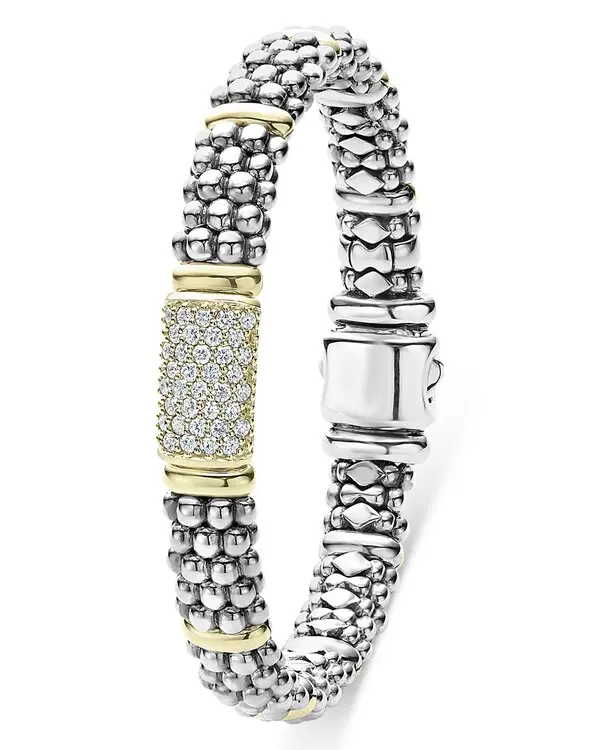 Lagos Caviar Rope Bracelet With Diamonds And 18k Gold
