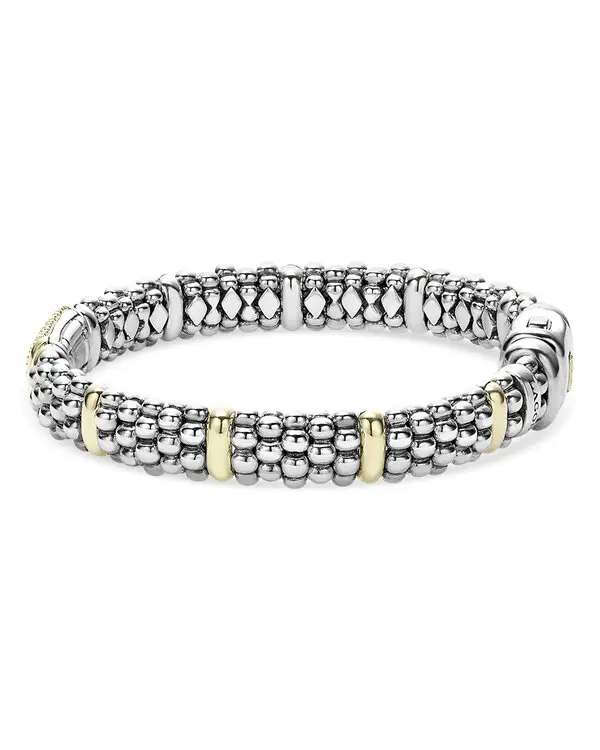 Lagos Caviar Rope Bracelet With Diamonds And 18k Gold