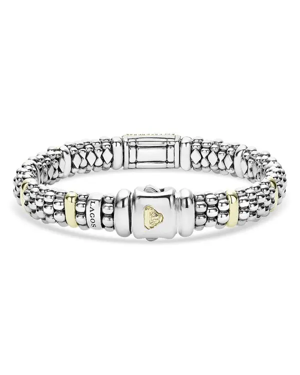 Lagos Caviar Rope Bracelet With Diamonds And 18k Gold
