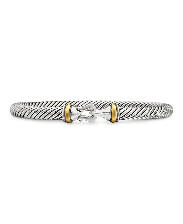 David Yurman Classic Buckle Cable Bracelet - Silver/yellow Gold