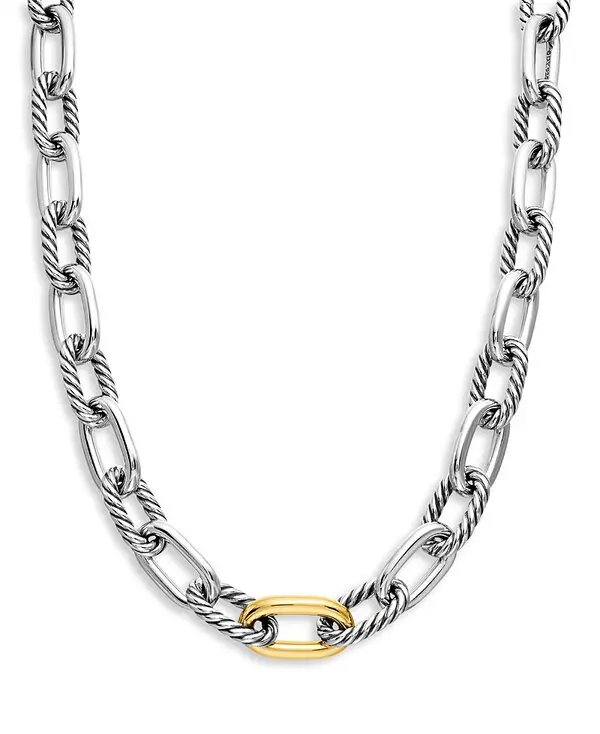 David Yurman Dy Madison Chain Necklace - Silver/gold