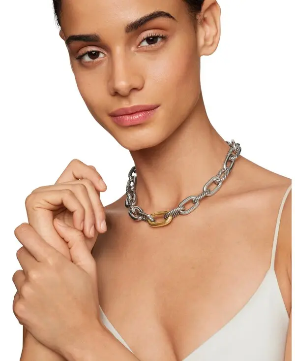 David Yurman Dy Madison Chain Necklace - Silver/gold