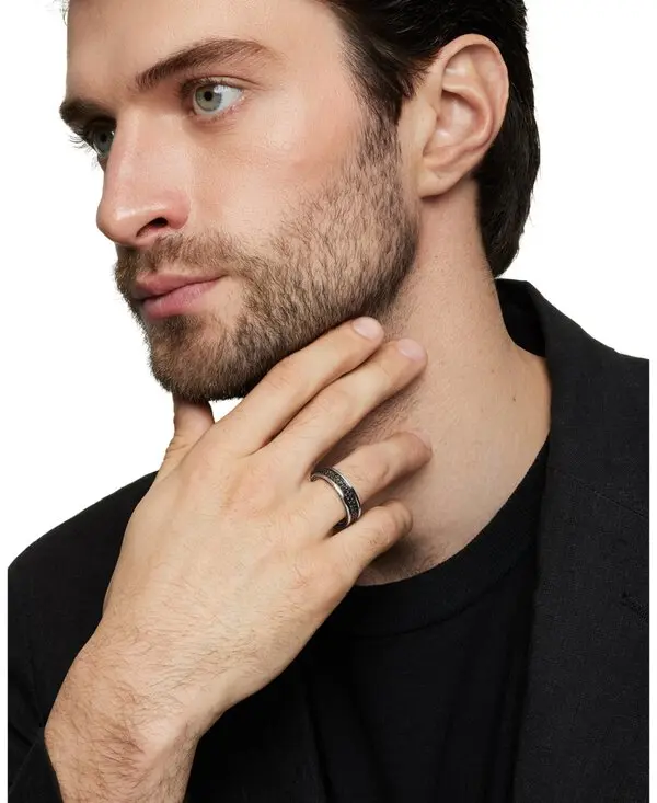 David Yurman Streamline Band Ring - Black/silver