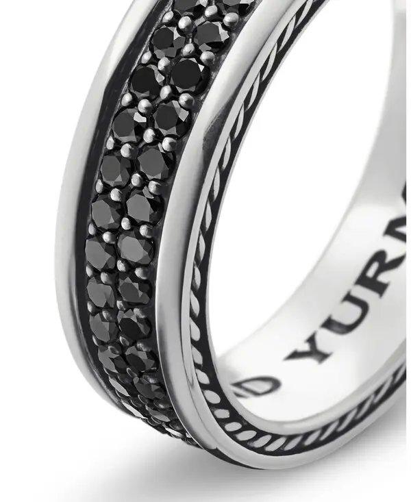 David Yurman Streamline Band Ring - Black/silver