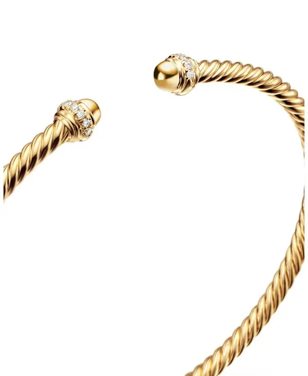 David Yurman Classic Cable Spira Bracelet With Diamonds - Gold