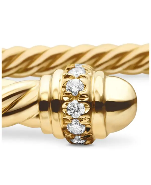 David Yurman Classic Cable Spira Bracelet With Diamonds - Gold