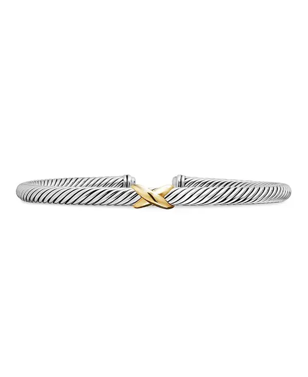 David Yurman X Classic Cable Station 4mm Bracelet - Yellow Gold