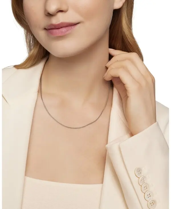 David Yurman Box Chain Necklace With Gold Accent - Silver/gold