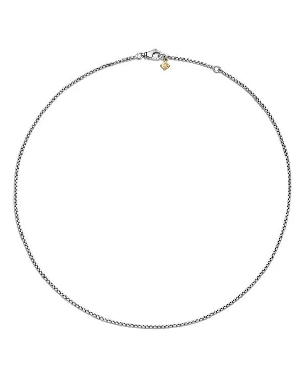 David Yurman Box Chain Necklace With Gold Accent - Silver/gold