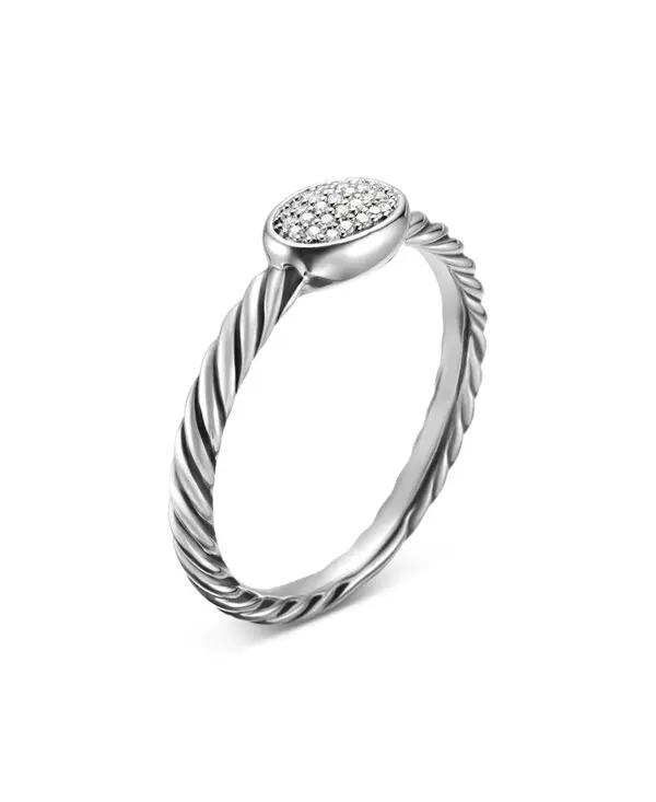 David Yurman Petite Pave Oval Ring With Diamonds