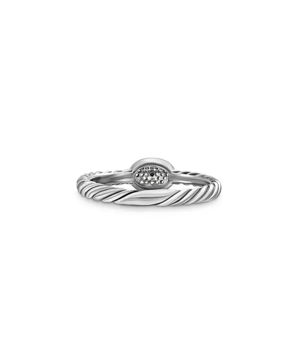 David Yurman Petite Pave Oval Ring With Diamonds